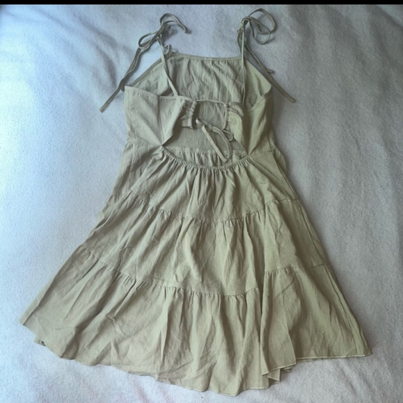 American Vintage | Dresses | Fair Core Sage Green Tiend Open Back Tie ...